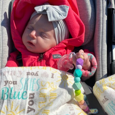 Rainbow Pacifier Clips Girl Paci Clip Leopard Binky Clip Rainbow Paci ...