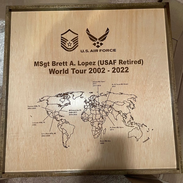 Custom Carved Military US Flag Clock - Etsy