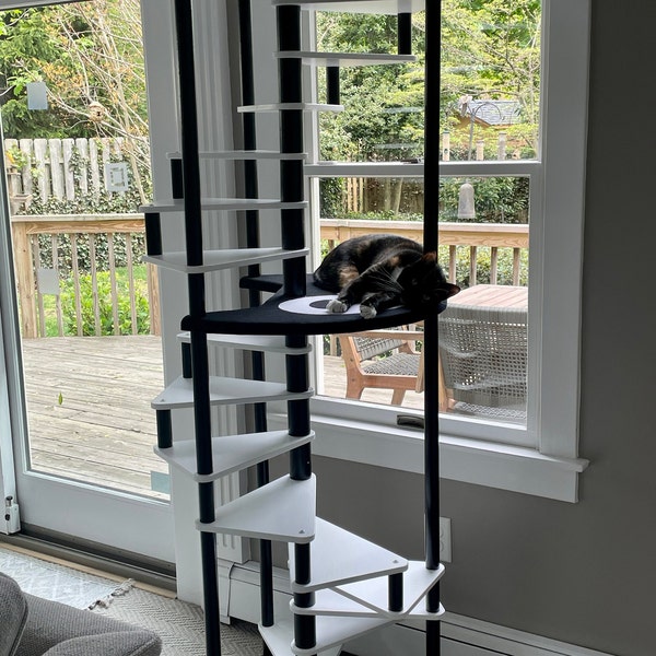Cat Tree, 9 Step Spiral Cat Ladder, Cat Stairs With Cat Perch on Top ...
