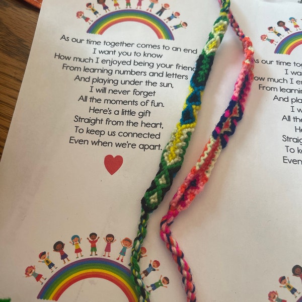 Friendship Card for End of School - Digital PDF File - Etsy