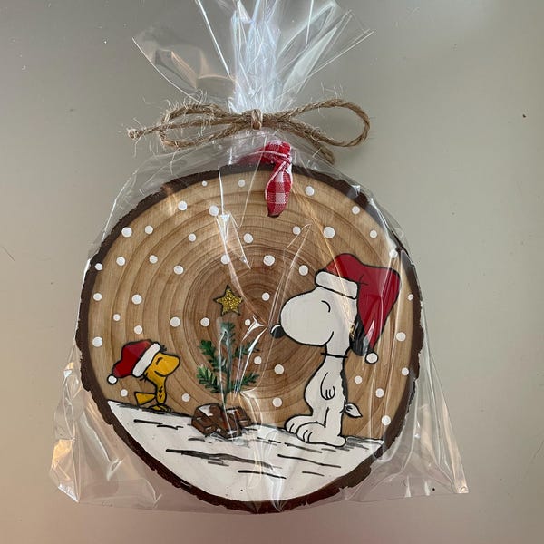 Handpainted Wood Slice Ornaments - Etsy