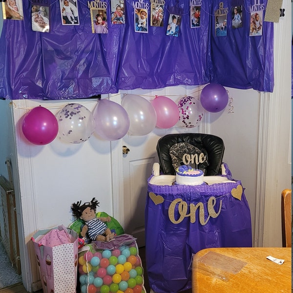 First Birthday Photo Banner, First Birthday Banner, 1st Year Photo ...