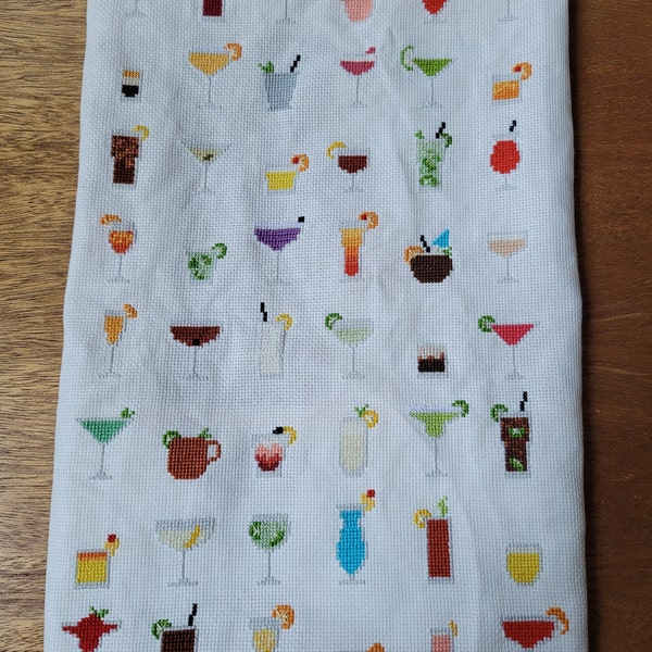 Tiny Cocktails Cross Stitch Pattern, Mini Drinks, Mimosa, Margarita ...