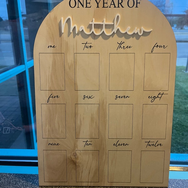 One Year of - Birthday Photo Board - Party Supplies - Wood Photo Memory ...