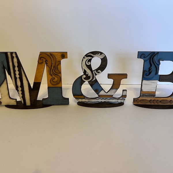 Vintage Rustic Initials File SVG, Glowforge Farmhouse ...