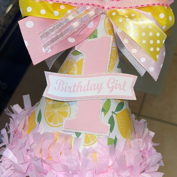 Pink Lemonade Party Hat - Lemonade Stand Birthday Party, Pink Lemonade ...