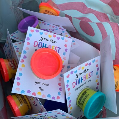 Play-doh Valentines Gift Card Printable Class Valentine Day Gifts Non ...