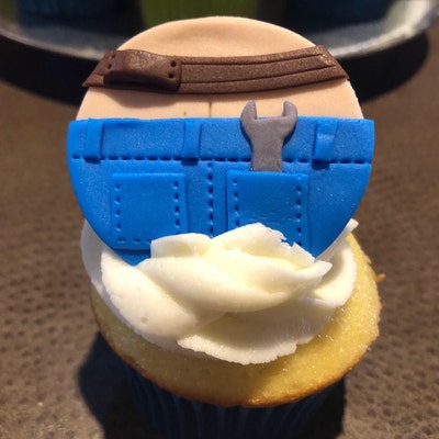 Plumber or Welder Themed Handmade Edible Fondant Cupcake Toppers by ...