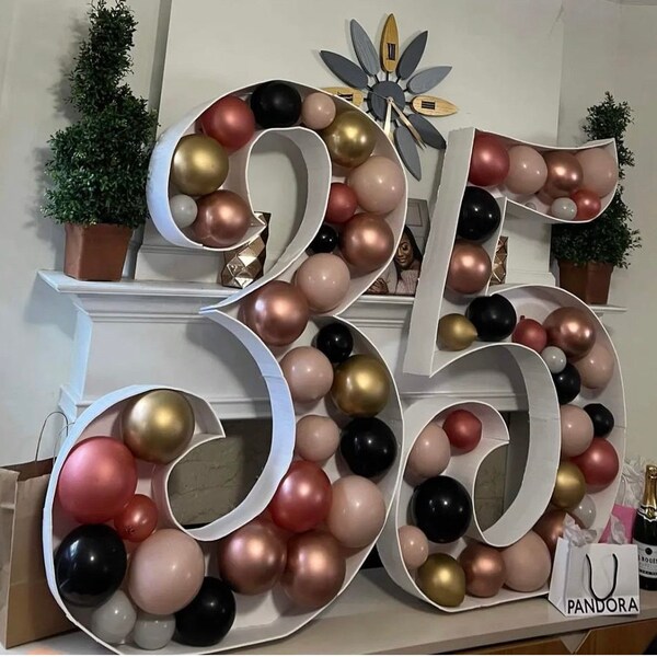 FANCY Number 3, Balloon Mosaic Template, Number Three, Mosaic Number ...