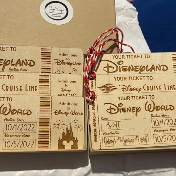 Personalized Disney Ticket Laser Cut Christmas Ornament | Custom ...