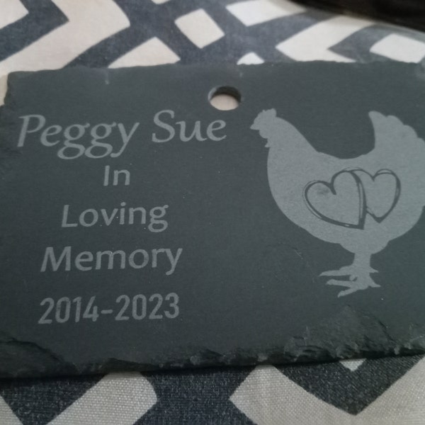 Pet Chicken Hen Memorial Garden Sign With Hanging Stake - Honor Your ...
