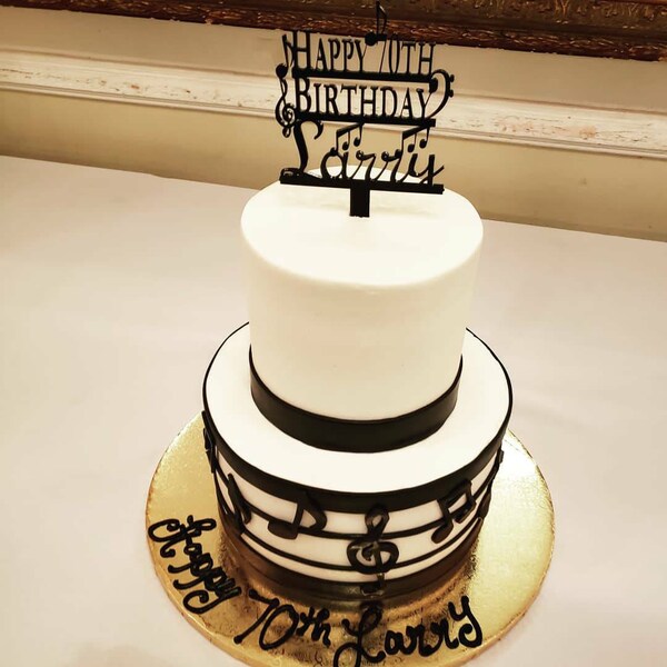 Happy Birthday, Any Age, Cake Topper, Music, Musician, Musical Notes ...