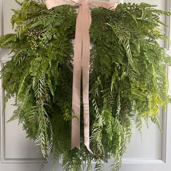 Elegant Cedar Wreath,winter Greenery Wreath,simple Christmas Wreath ...