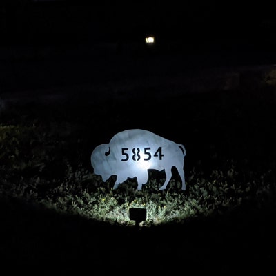 Personalized House Number Buffalo Lawn Sign / Steel Buffalo Garden ...