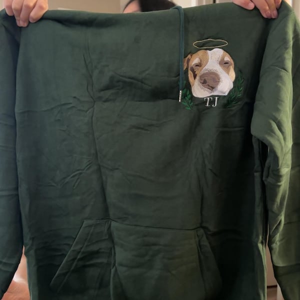 Custom Dog Face Embroidered Sweatshirt, Personalized Cat Photo Hoodie ...