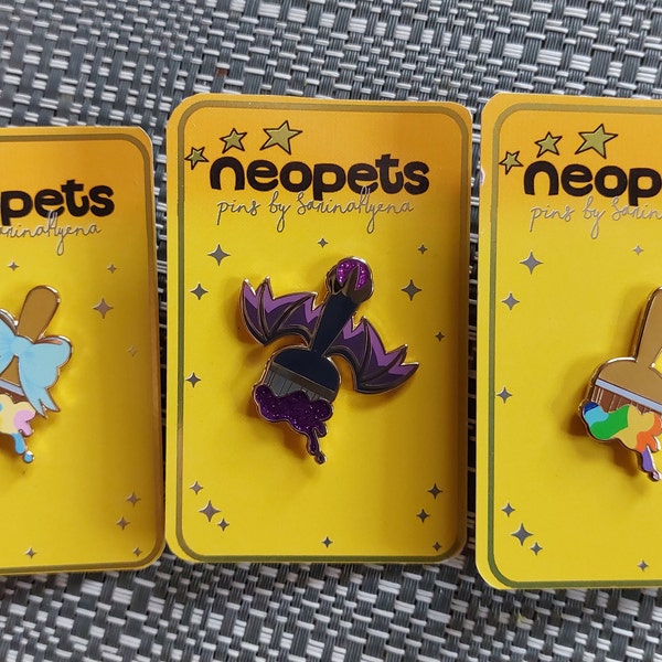 Neopets Paint Brush Darigan Brush Gold Glitter Small Enamel Pin - Etsy