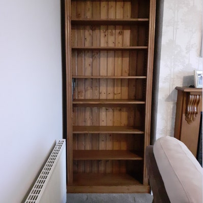 Tall Traditional Wooden 7ft X 3ft Bookcase, Handcrafted Adjustable ...