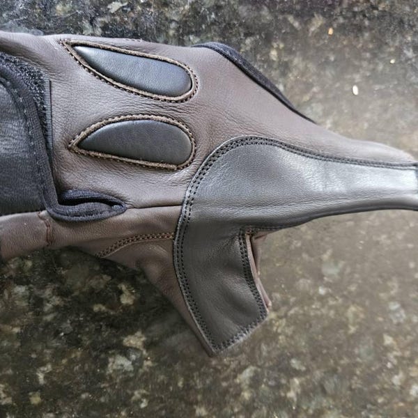 DKZ Leather Archery Bow Glove Left Hand With Black,brown,darkbrown ...