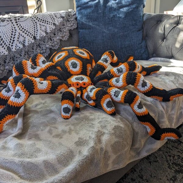 Crochet Pattern Solid Shapes Giant Tarantula Spider African Flower PDF ...