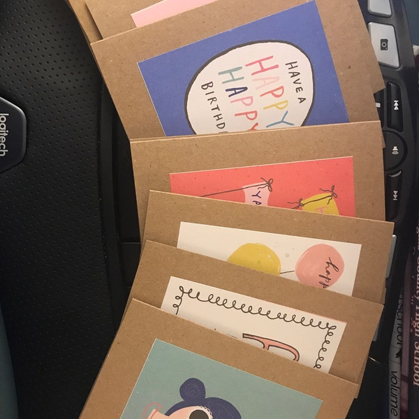 Assorted Birthday Card Pack, Card Set, Handmade Greeting, Happy ...