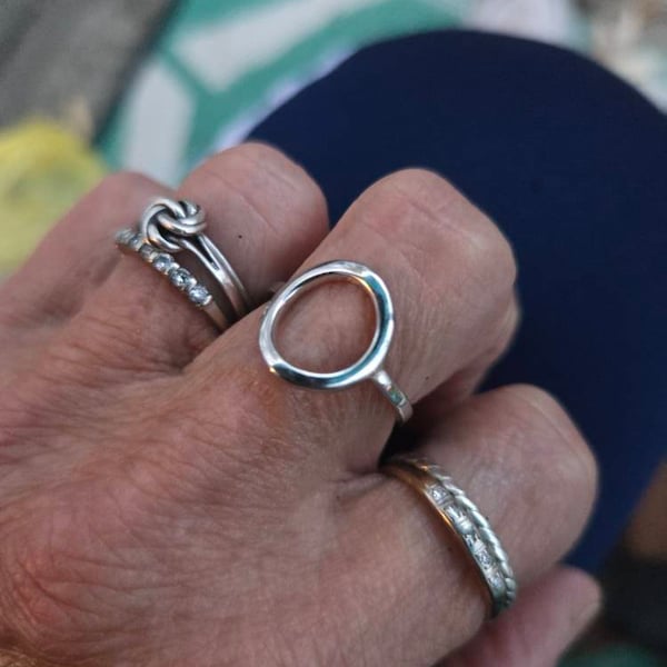 Karma Ring, Open Circle O Ring, Open Circle Ring Silver, 925 Sterling ...