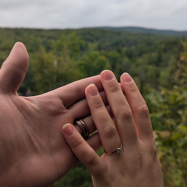Mens Wedding Band "the Rsg" Made From Santos Rosewood, Silver and ...