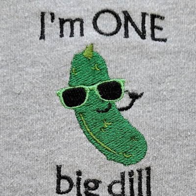 Cool Pickle Machine Embroidery Design, Cucumber Embroidery Pattern, Funny Dill Pickle Embroidery ...