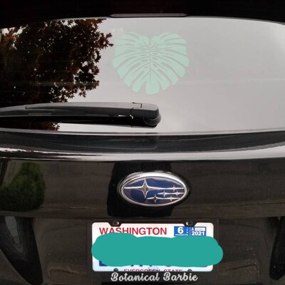 Plant Leaf Vinyl Decal Sticker for Car Window or Laptop, Plant Lady ...