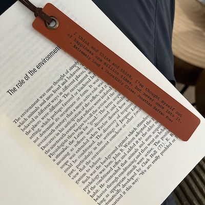 Leather Custom Quote Bookmark, Personalized Bookmark Favorite Quote ...