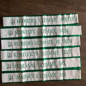 Custom Embroidered Pageant Sash With Cursive Font - Etsy
