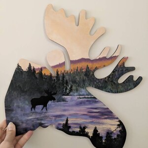 2 34 Moose Head Wooden Cutout Shape Silhouette | Etsy