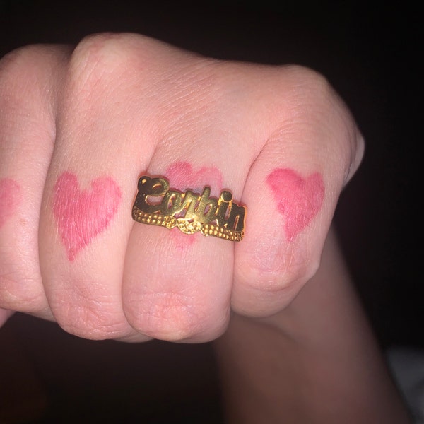 Name Ring, Name Ring 14k Plated Gold, Silver Name Ring, Ladies Name ...