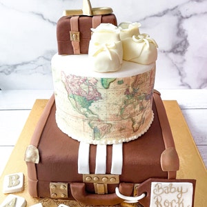 Vintage World Map Edible Cake Wrap or Pinwheel and Congrats - Etsy