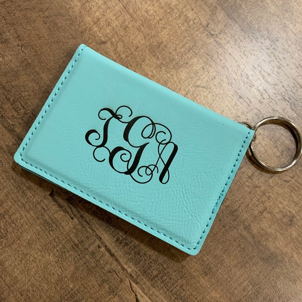 Monogrammed ID Holder Keychain, Personalized Keychain Sweet Sixteen ...