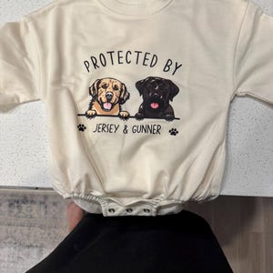 Custom Pet Portrait Protected by Baby Romper, Personalized Puppy Romper ...