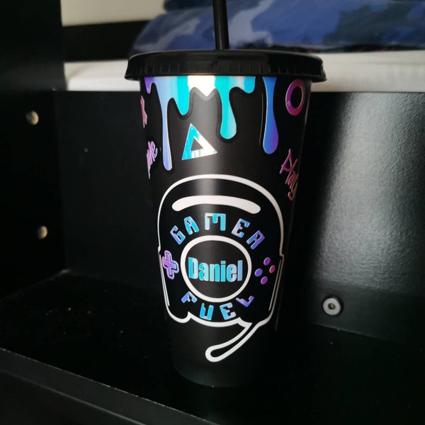 GAMER COLD CUP / Personalised / Boys Drinks / Teen Gift / Glow in the ...