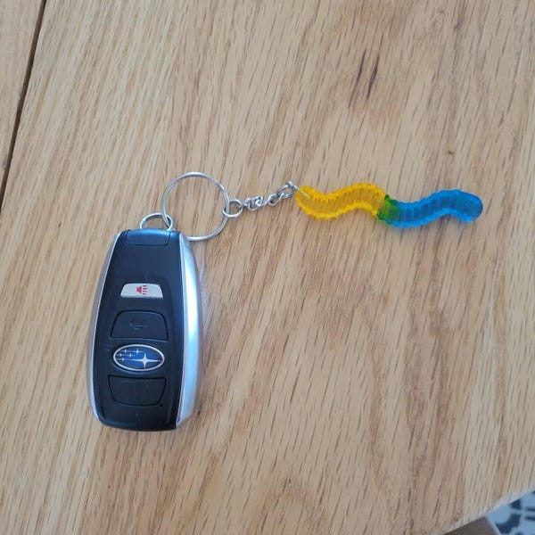 Candy Worm Keychain, Gummy Worm Keyrings, Snack Food Nostaglia Bag ...