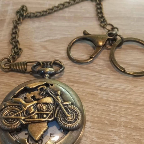 Vintage Look Dual Time Zone Pendant Watch - Brass Necklace, Retro ...