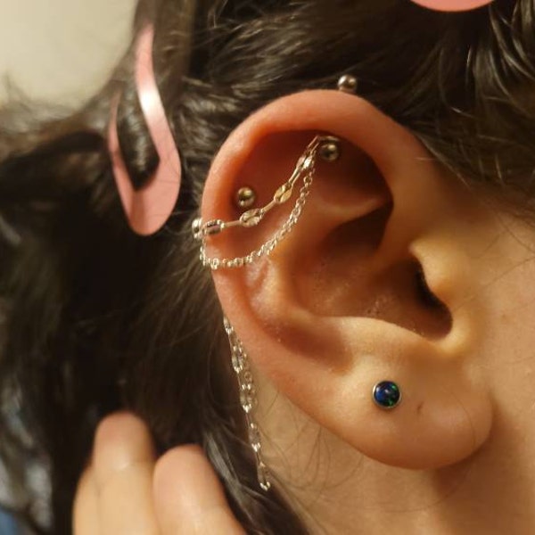 Doppel Helix Kette, Helix Kette, Helix Ohrring Kette, Helix Kette baumeln Charme, Donner Helix ...