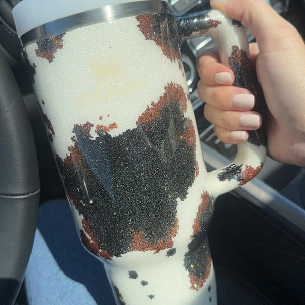 Gold/black Ombre Leopard Swirl Tumbler Stanley YETI Simple Modern Trek ...