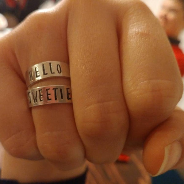 Hello Sweetie Ring - Twist Ring - Aluminum Wrap Ring - Etsy