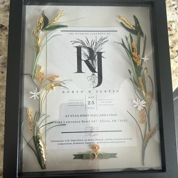 Wedding Keepsake Shadow Box Flowers Quilling Art Couples Gift, - Etsy