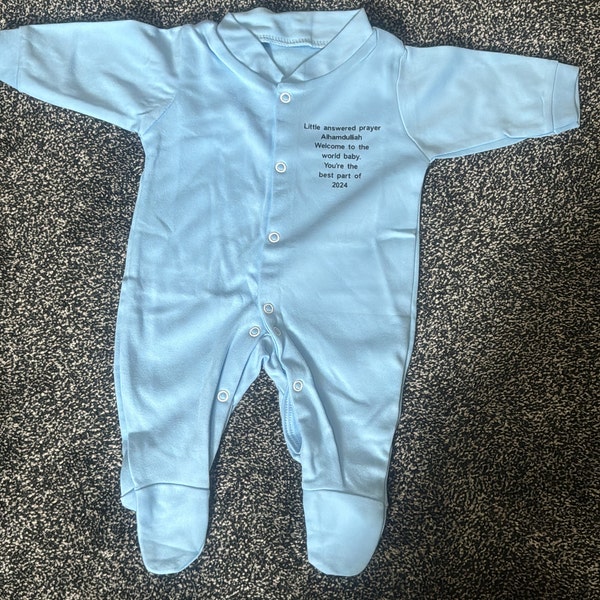Islamic Baby Gift Arabic Bodysuit Babygrow Personalised Muslim Clothing ...