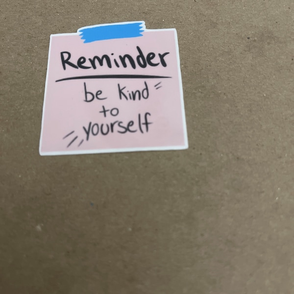 Reminder Be Kind to Yourself Sticker || Water Bottle Sticker | Cute ...
