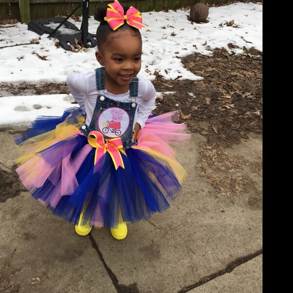 Tutu Overalls, Denim Tutu Jumper, Overall Tutu, Girls Birthday Outfit ...