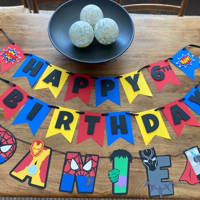 Superhero Birthday Banner, Superhero Party, Superhero Birthday, Kids ...