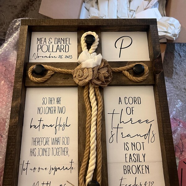Unity Ceremony Sign Three Strands, A Cord of Three Strands Wedding Sign ...