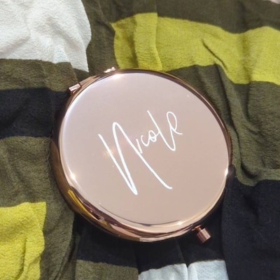 Rose Gold Compact Mirror Personalised Mirror Gifts Purse Mirror ...