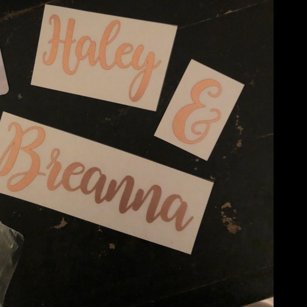 Name Decal - Rose Gold Decal - Chrome Decal - Vinyl Name Decal ...