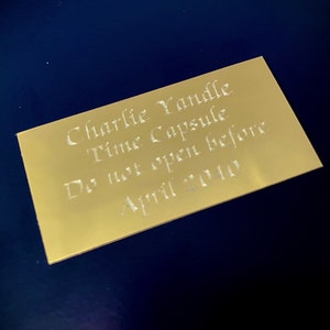Engraved Plate Gold or Silver, Self Adhesive Engraved Plaque, Name ...